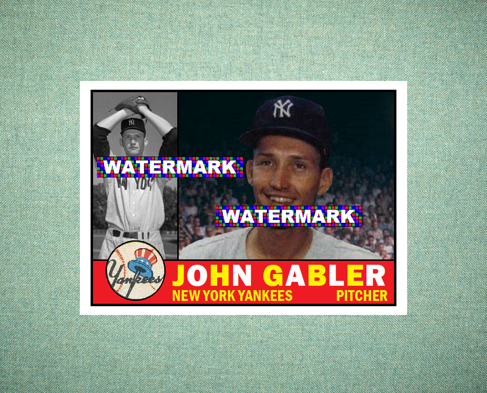 John Gabler New York Yankees 1960 Style Custom Baseball Art Card | eBay