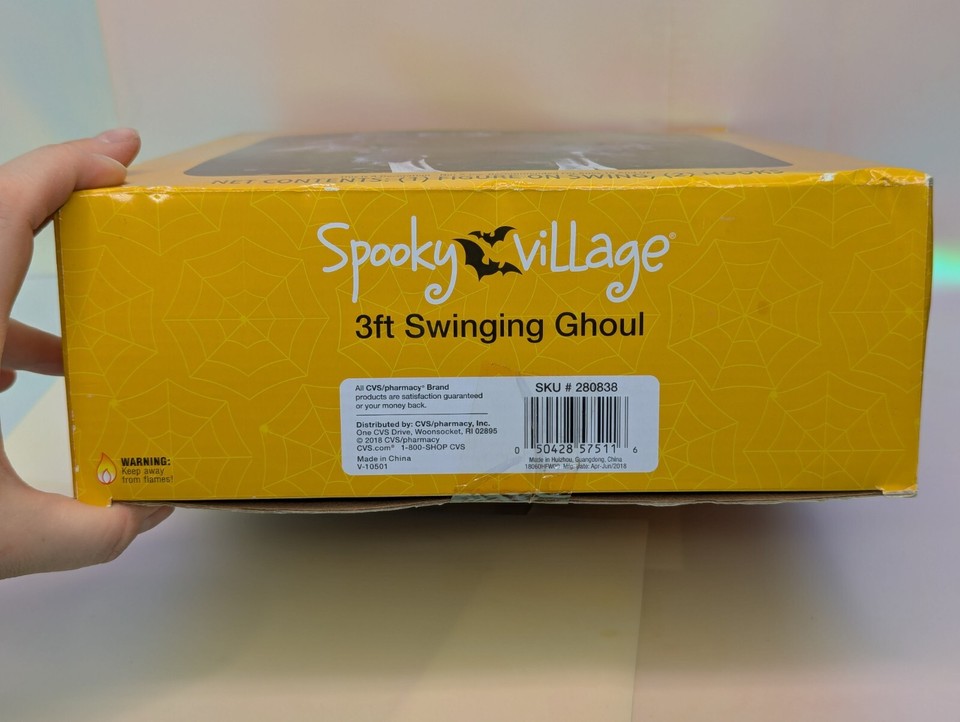 Halloween Spooky Village 3ft Swinging Dead Skeleton Ghoul Prop Party ...