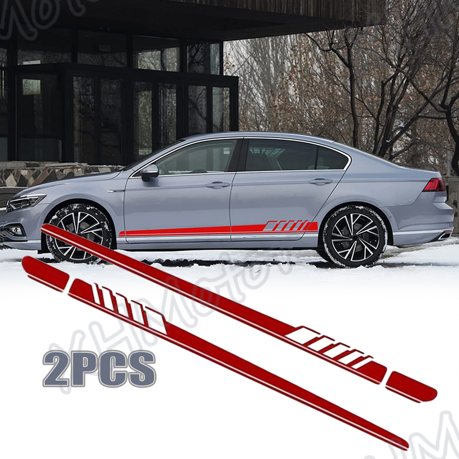 2pcs Universal Car Body Side Decor Trim Long Stripe Graphics Decal ...