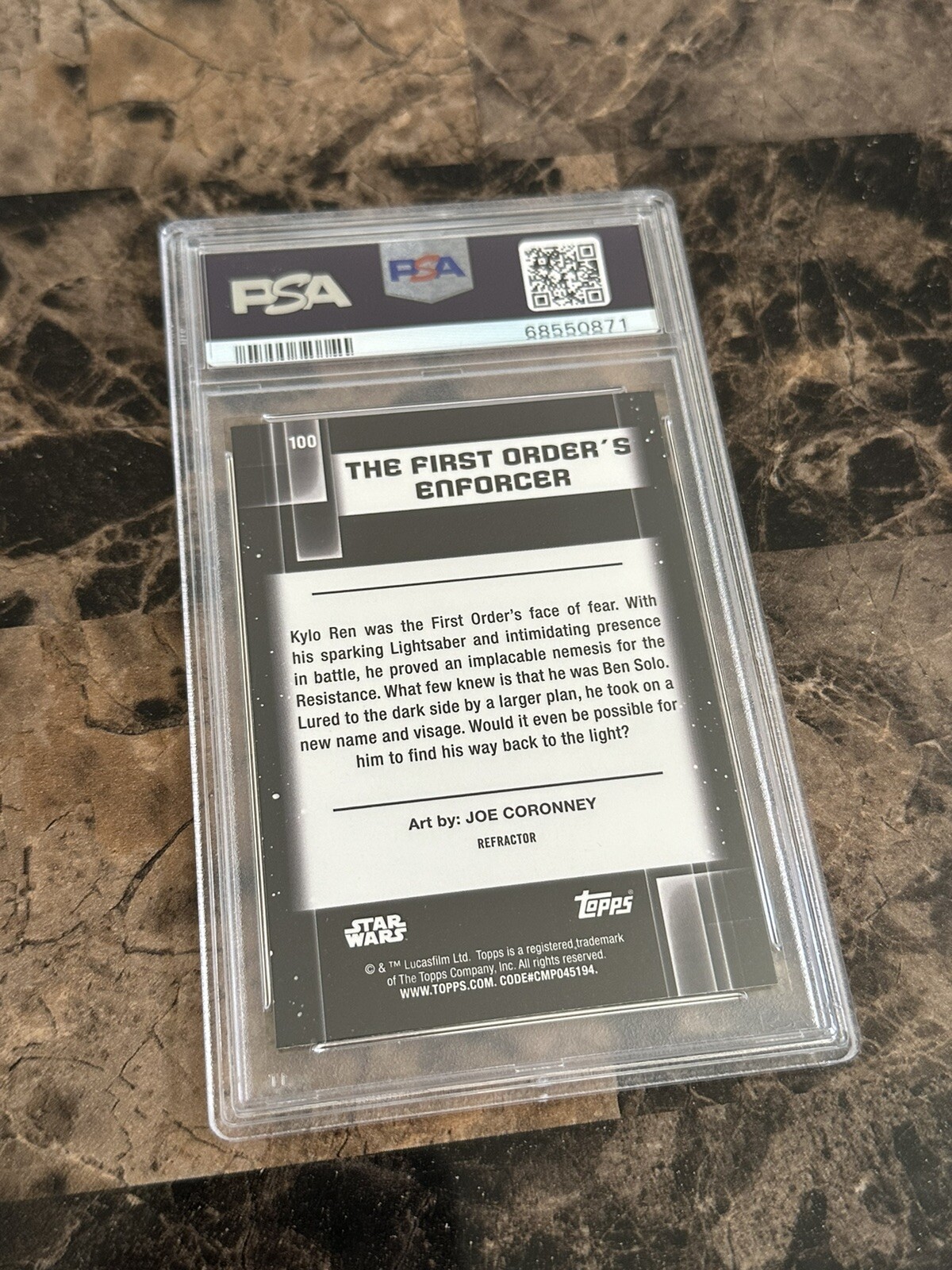 2021 Star Wars Galaxy #100 First Order’s Enforcer Refractor PSA 10 Gem ...