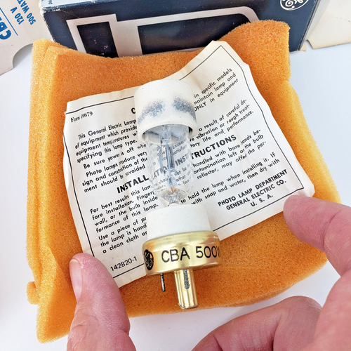 Type CBA Projection Lamp 500W 120V Projector Bulb NOS GE Quartzline ...
