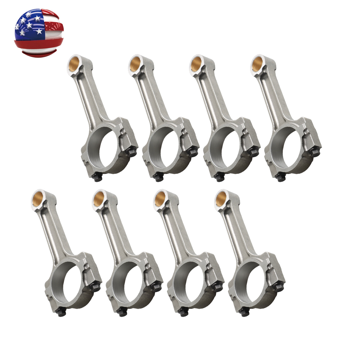 Set of 8 Floating Pin Connecting Rod for 2007-2014 GM Chevy Buick LS2 ...