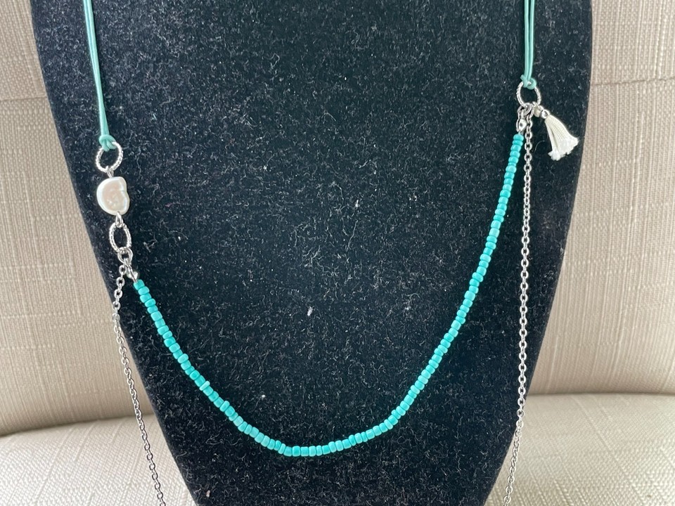 Women Necklace Long chain Silver Tone Fashion Jewelry | eBay
