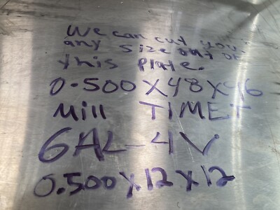 Titanium Sheet .500 X 12 X 12” Titanium Grade 5, Mill Timet | eBay