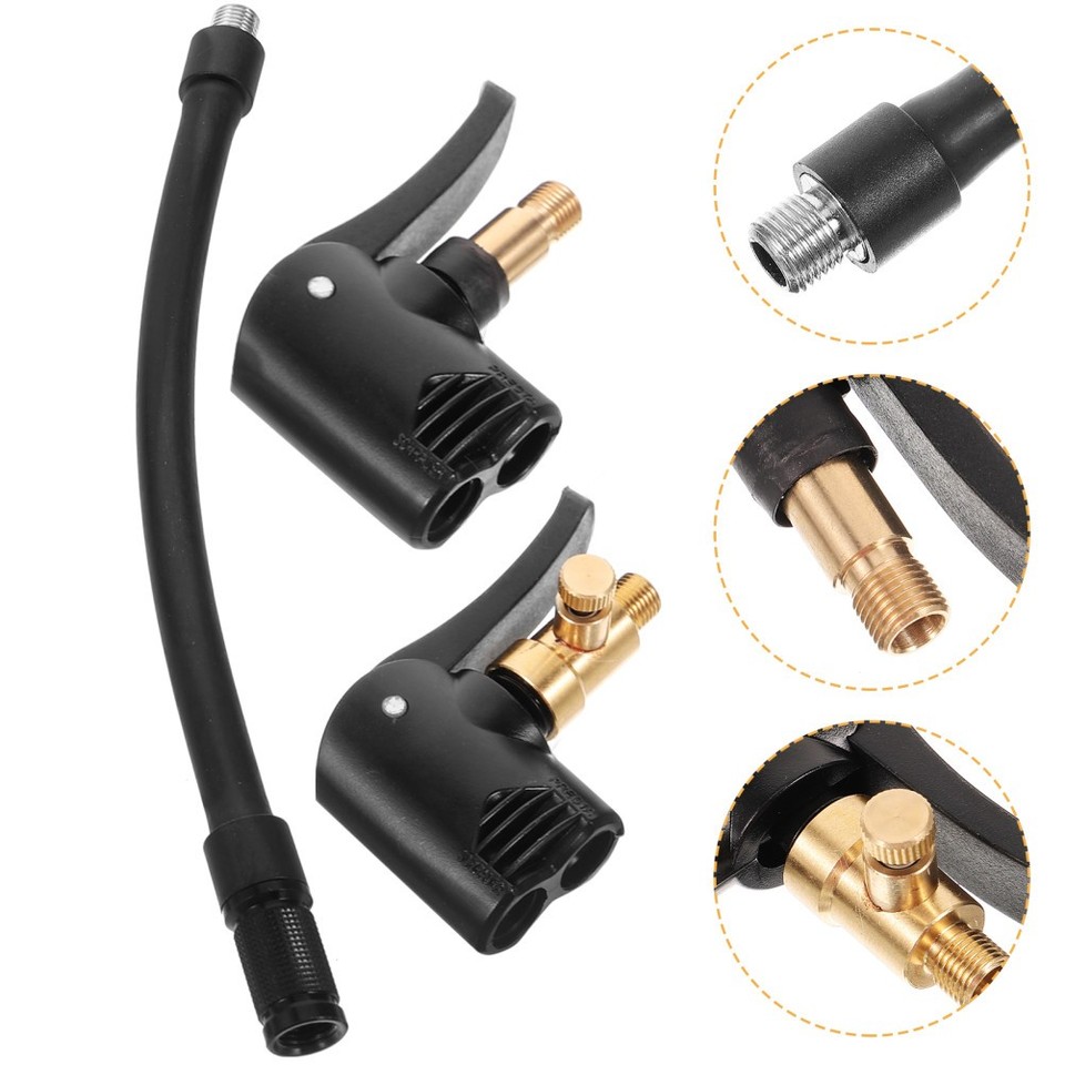 2 Pcs Brass Car Valve Adapter Air Chuck Motorcycle Tyre Inflator Thread ...