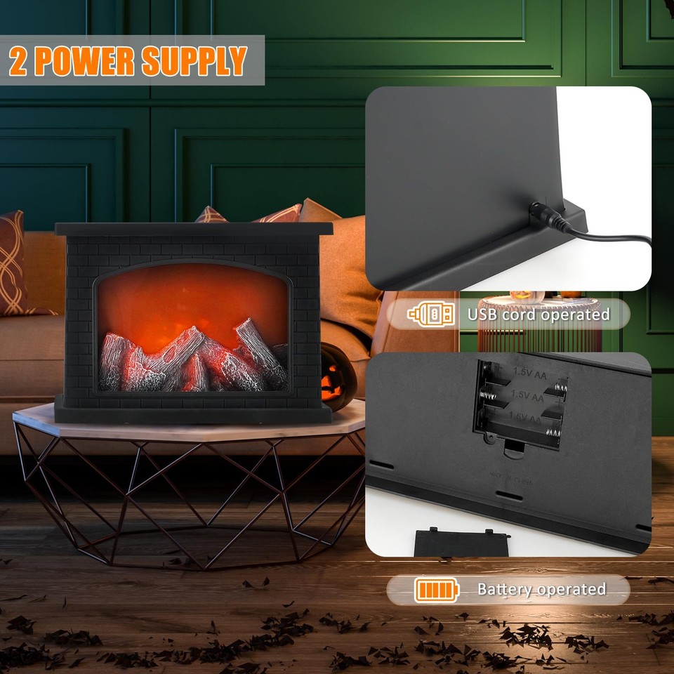 Fireplace Lanterns Decorative, Fake Fireplace,Flame Effect LED Fire ...