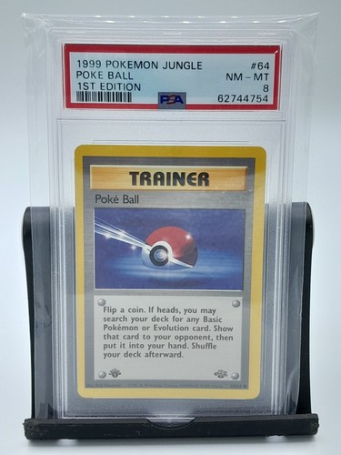 Pokémon TCG Jungle 1st Edition Trainer Pokeball #64 Mint Graded PSA 8 ...