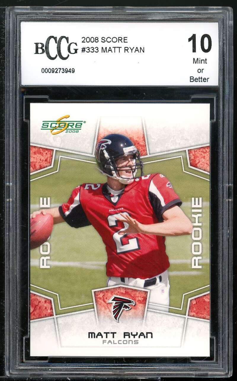 Matt Ryan Rookie Card 2008 Score #333 BGS BCCG 10 | eBay