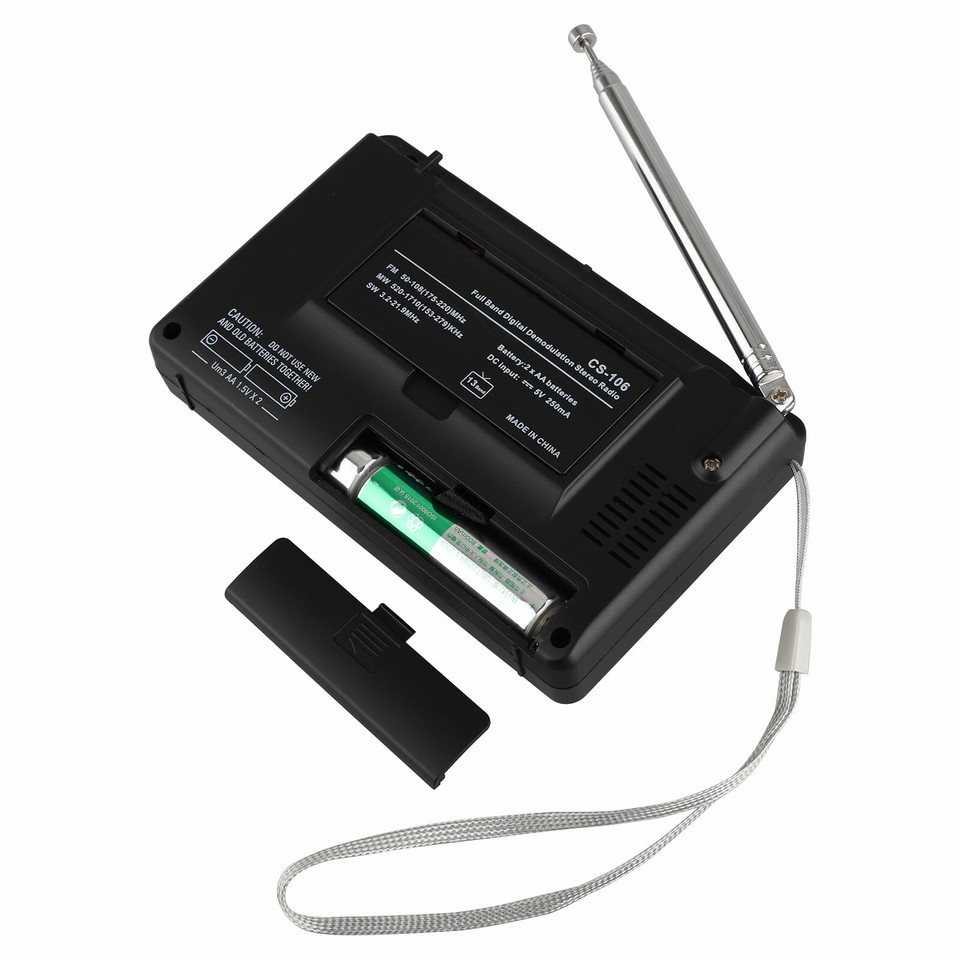 Portable FM/AM/SW/LW/TV Radio Receiver w/Digital LCD Screen Stereo ...