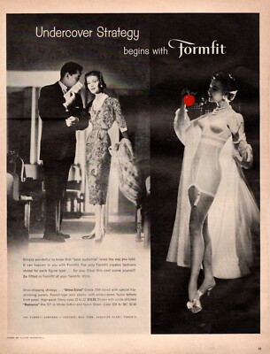 1957 vintage lingerie AD FORMFIT Dress Sized GIRDLES Tempting Red Apple ...