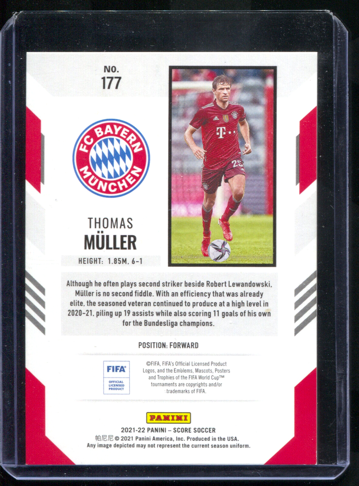 Thomas Muller 2020-21 Score Soccer Panini Blue Laser Sports Card #177 ...