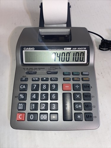 Casio HR-100TM Tax & Exchange Printing Calculator Tested Works | eBay