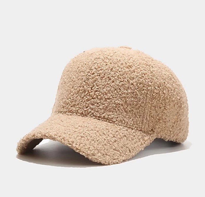 Fuzzy Baseball Cap Fashion Designer Outdoor Winter Travel Adjustable ...