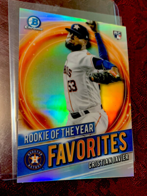 2021 Bowman Chrome Cristian Javier Rookie Of The Year Favorites Card # ...