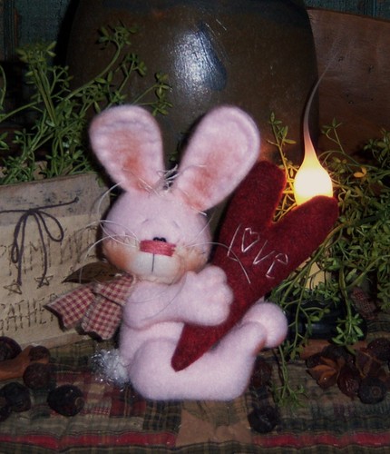Primitive Patti's Ratties Bunny Rabbit Doll Valentine Ornie Paper ...