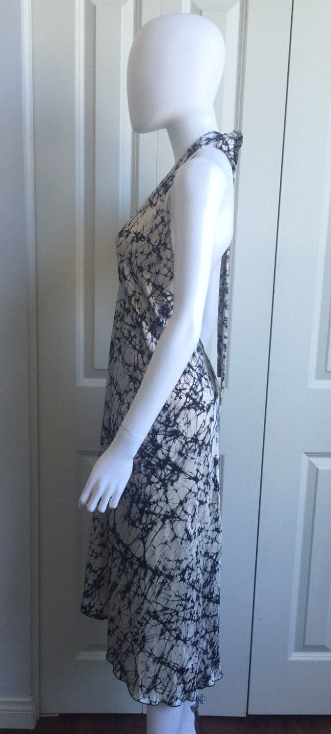 ALEXIS "MADDOX" WHITE SILK PAINT SPLATTER HI LOW DRESS XS EXTRA SMALL ...