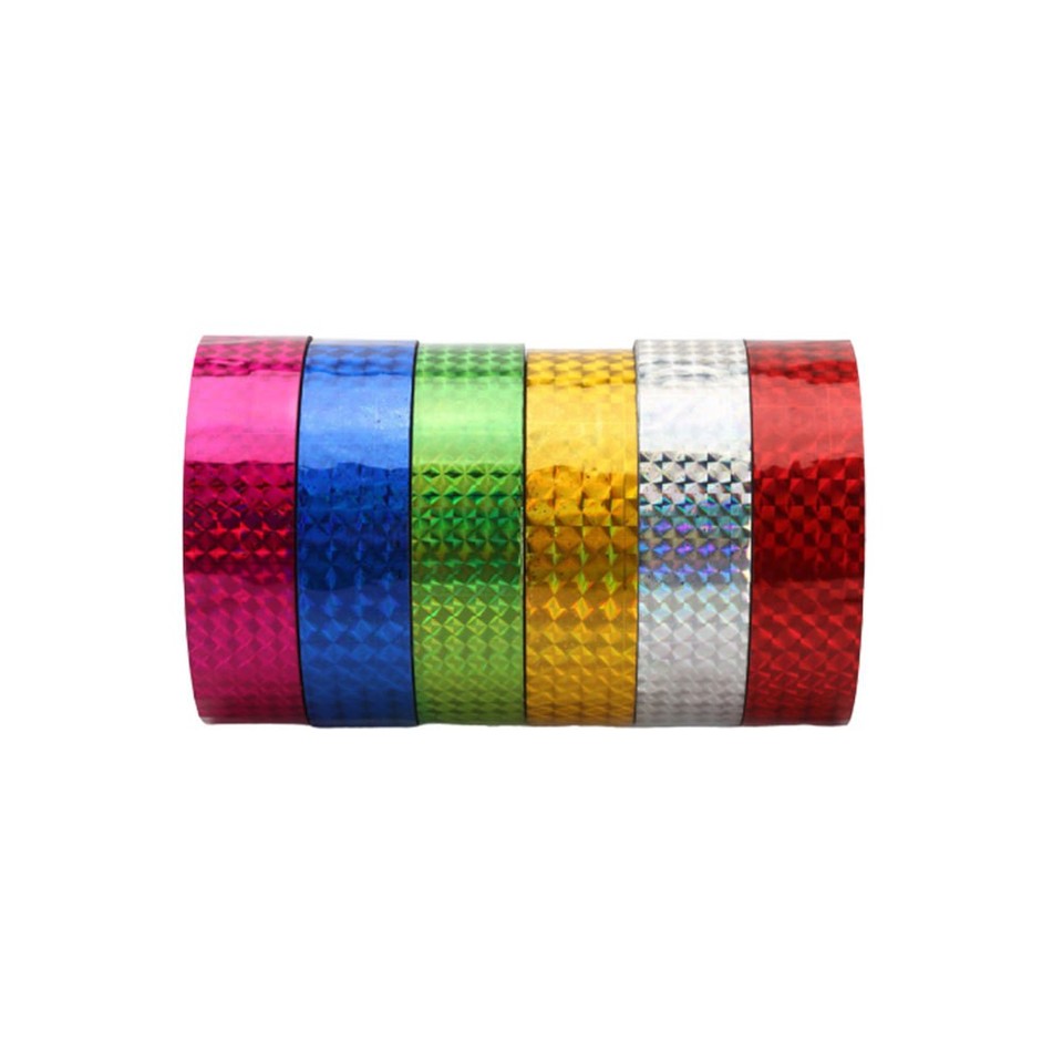 2 Pack Coloured Tape Sticky for Craft Holographic Wrapping Colorful ...