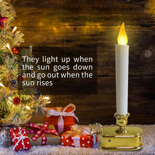 Battery Operated Window Candles with Dusk to Dawn Sensor, 4Pack ...