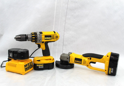 2 x DeWalt Power Tools DC925 Drill DC410 Angle Grinder & Battery ...
