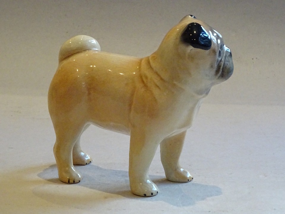 PUG Carlin Mops Hund Dog Figurine Vintage SYLVAC Porcelain China Model ...