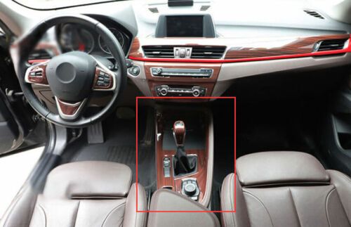 Central Console For BMW X1 F48 Gear Shift Frame Trim 5X Red Wood Grain ...