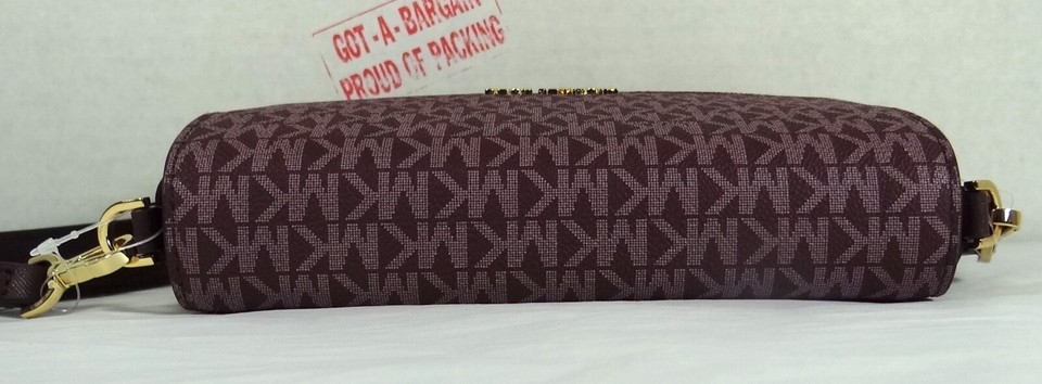 MICHAEL KORS Jet Set Medium MK Logo PVC Convertible Crossbody Pouchette ...