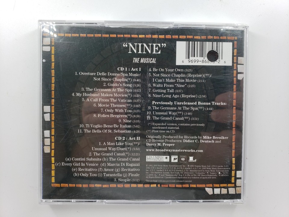 Nine [Original Broadway Cast] by Various Artists (CD, Aug-1984, CBS ...