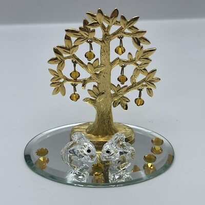 Bradford Exchange Crystal Figurine Gold Tree With Squirrels | eBay