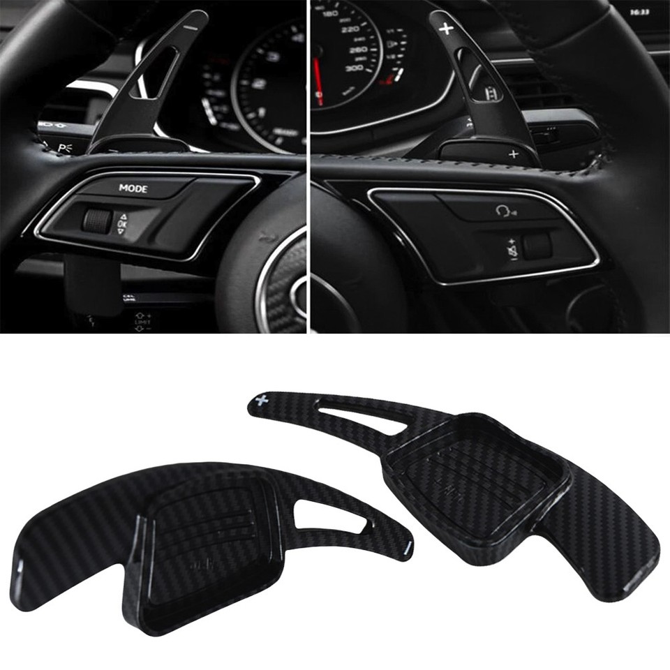 For Audi A3 A4 A5 Q3 Q5 Q7 Q8 Carbon Fiber Steering Wheel Paddle ...