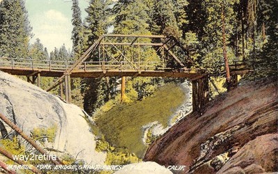 Postcard CA Tulare Marble Fork Bridge Crystal Cave Rd Albertype ...