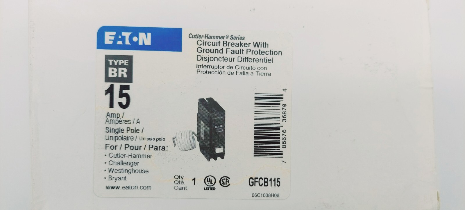 Cutler-Hammer+GFCB115+15A+120V+Circuit+Breaker for sale online | eBay