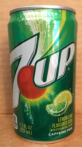 SEVEN UP/7 UP LEMON LIME FLAVORED SODA 7.5 OUNCE MINIATURE CAN - BOTTOM OPENED ! | eBay