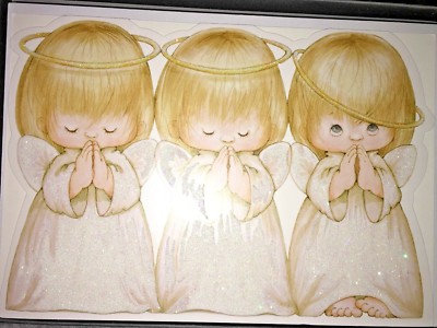 HALLMARK Boxed Set 16 CHRISTMAS CARDS Religious THREE ANGELS God Bless ...
