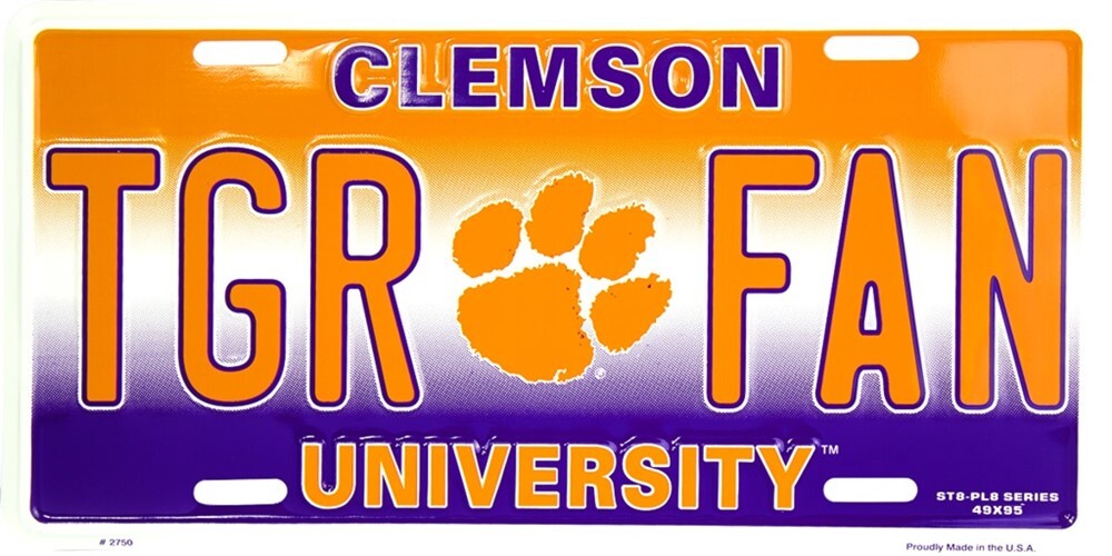 Clemson Tigers Metal License Plate NCAA Auto Tag College Vanity Team ...
