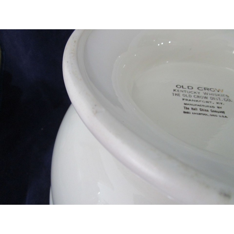 Vintage 1950s Old Crow Whiskey Punch Bowl By Hall China 12" Gold Rim ...