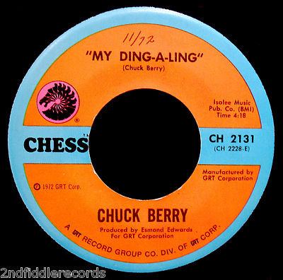 CHUCK BERRY-My Ding A Ling+Johnny B. Goode-Rock 'N Roll 45-CHESS #CH ...