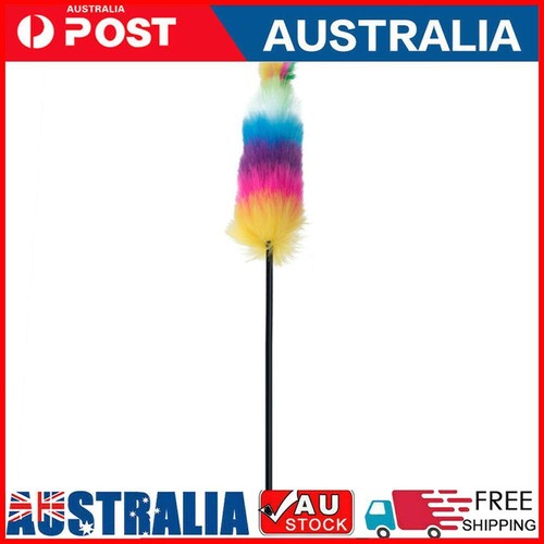 Funny Kitten Cat Teaser Rod Interactive Stick Toys Colorful Feather ...