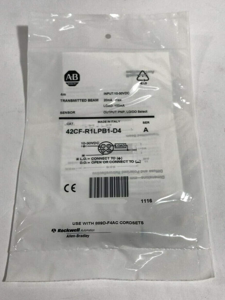 ALLEN BRADLEY TRANSMITTED BEAM SENSOR 42CF-R1LPB1-D4 | eBay
