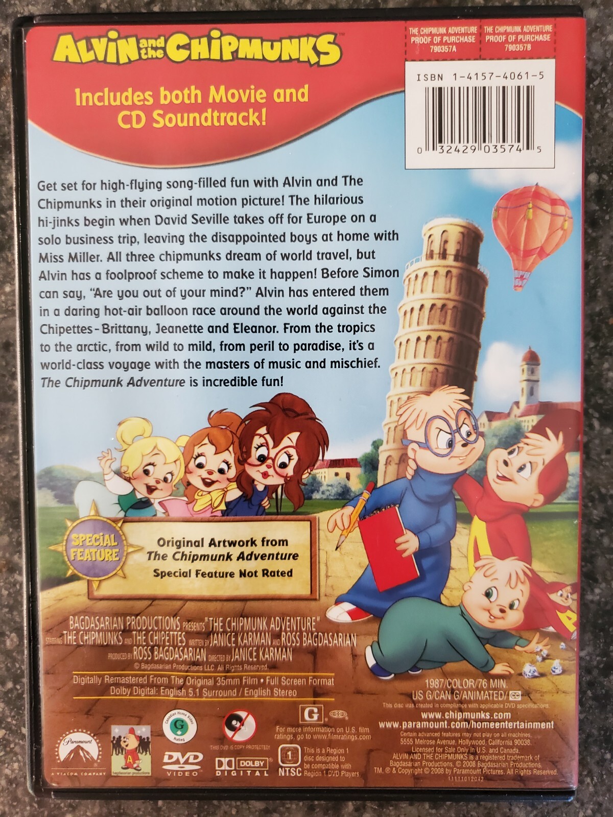 The Chipmunk Adventure (DVD, 2008, Includes Audio CD) for sale online ...