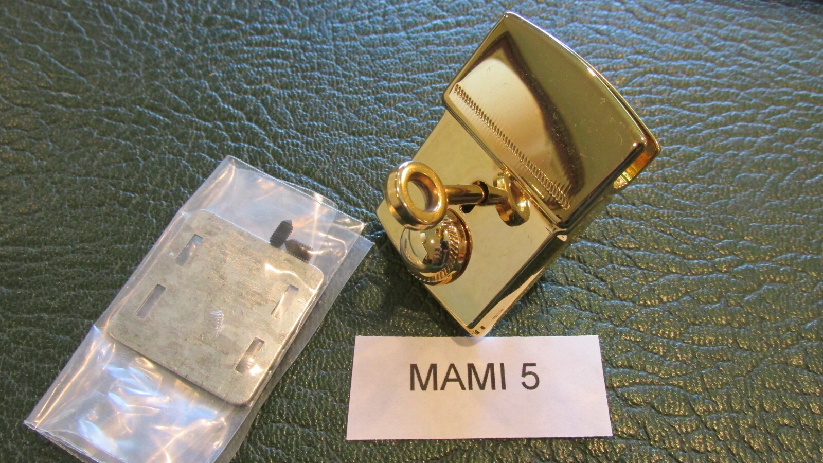 DeLuxe PORTFOLIO FLAP CLASP mami 5 Gold Plated BRASS Luggage leather ...