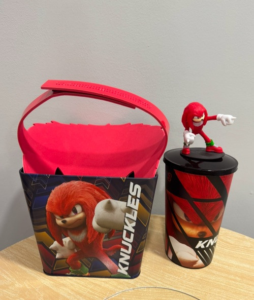 Sonic the Hedgehog 3 AMC KUNCKLES Collectors Popcorn Bucket Cup with ...