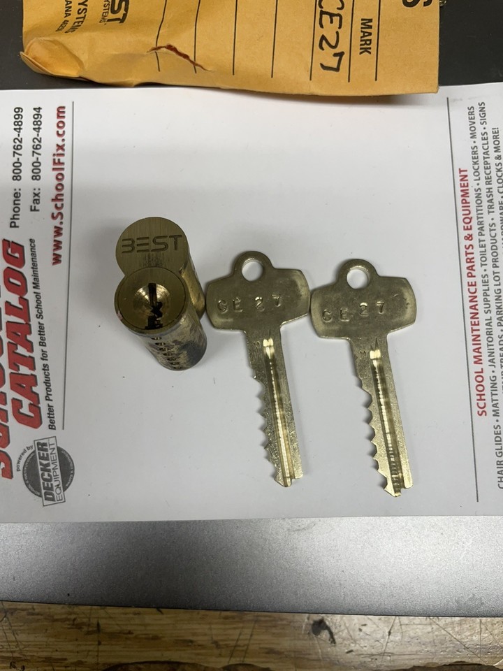 New Brass Best Sfic Core M Keyway 2 Keys And 1 Control Lock Stamped ...