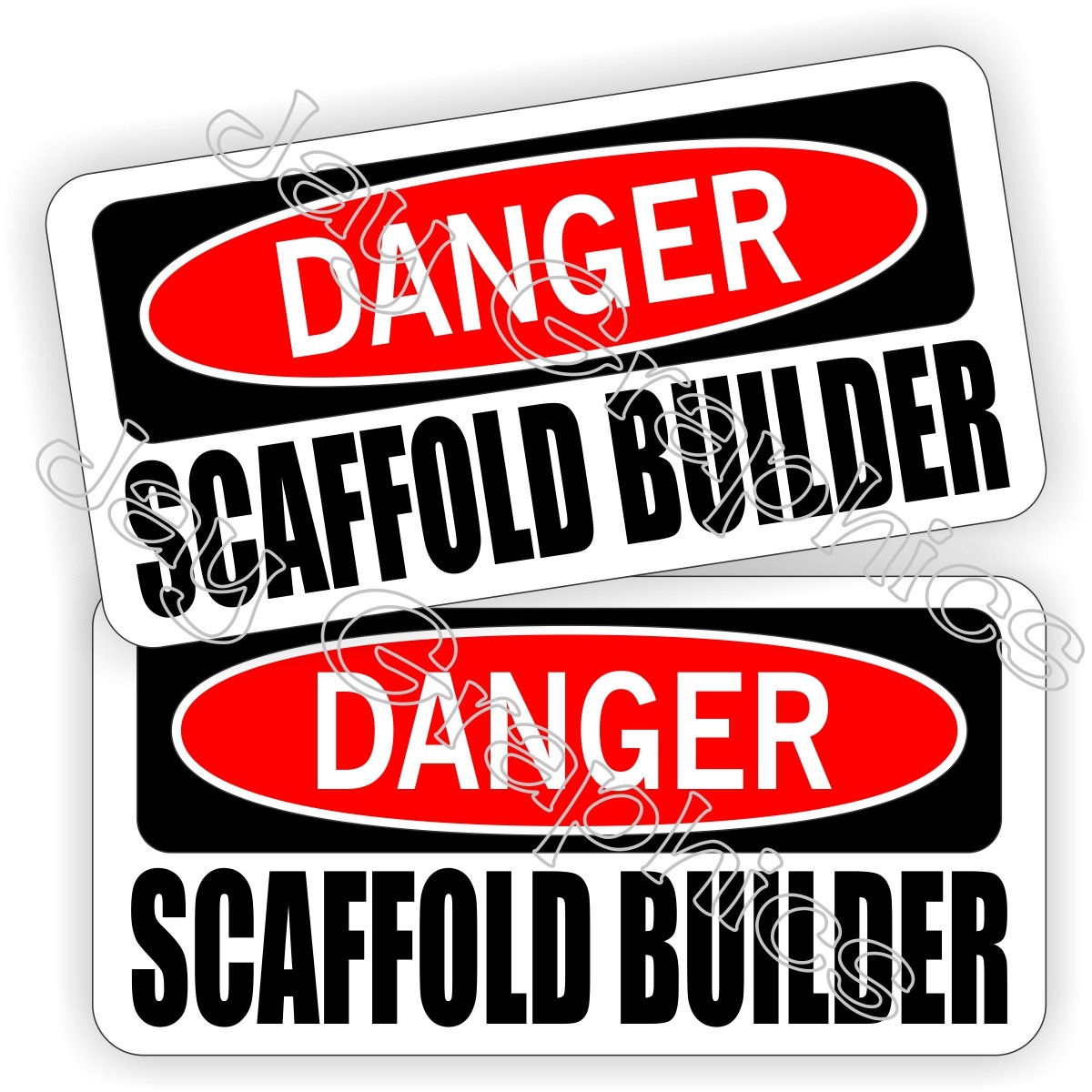 Hard Hat Stickers | DANGER ~ SCAFFOLD BUILDER | Helmet Decals Labels ...