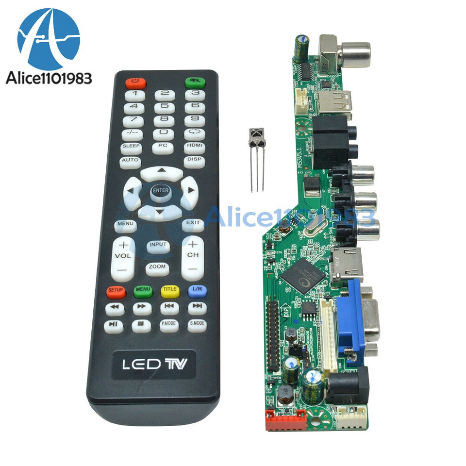 V29 Universal LCD TV Controller Board TV Motherboard VGA/HDMI/AV/TV/USB ...