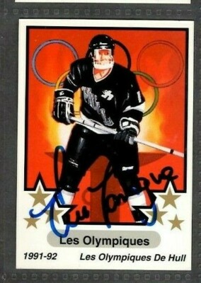 1991-92 7th Inning Sketch Olympiques #Q4 Eric Lavigne Hockey Signed ...