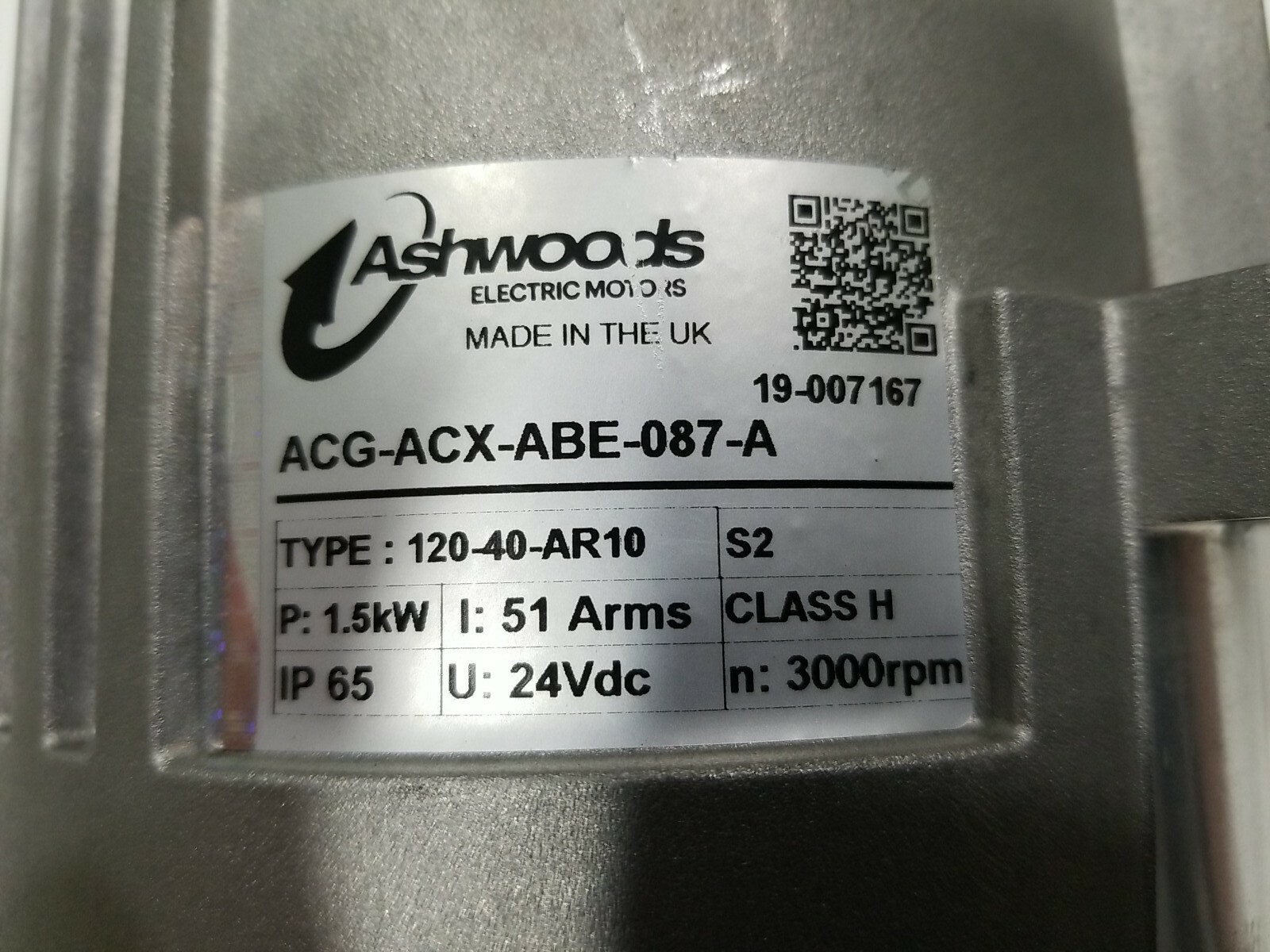 Ashwoods Electric Motors (ACG-ACX-ABE-087-A) For JLG Type 120-40-AR10 ...