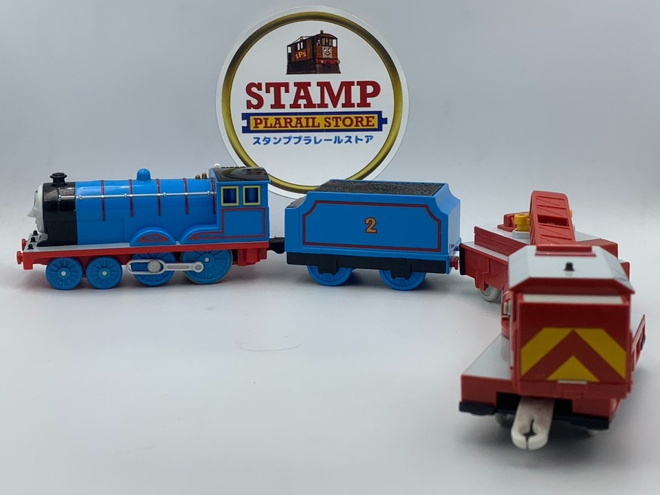 Tomy Trackmaster Plarail Classic Edward the Blue Engine W/ Rocky the ...