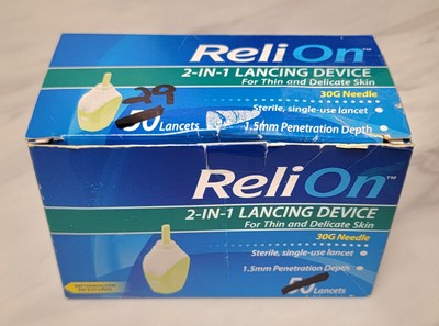 Box Of 29 ReliOn 2-in-1 Lancet 30 Gauge Diabetic Product | eBay