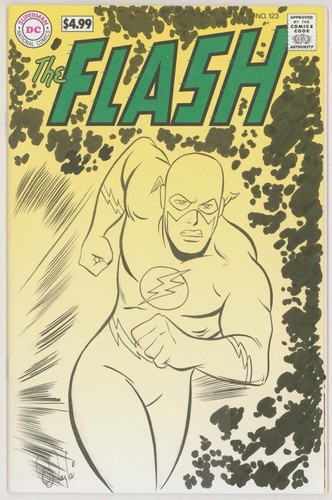 Des Taylor SIGNED Original Art Sketch Cover ~ The Flash #123 Facsimile ...