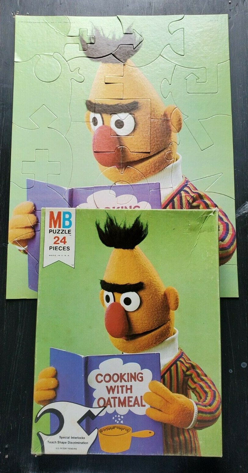 Vintage 1976 Sesame Street Muppets Bert Milton Bradley Puzzle 24 Piece ...